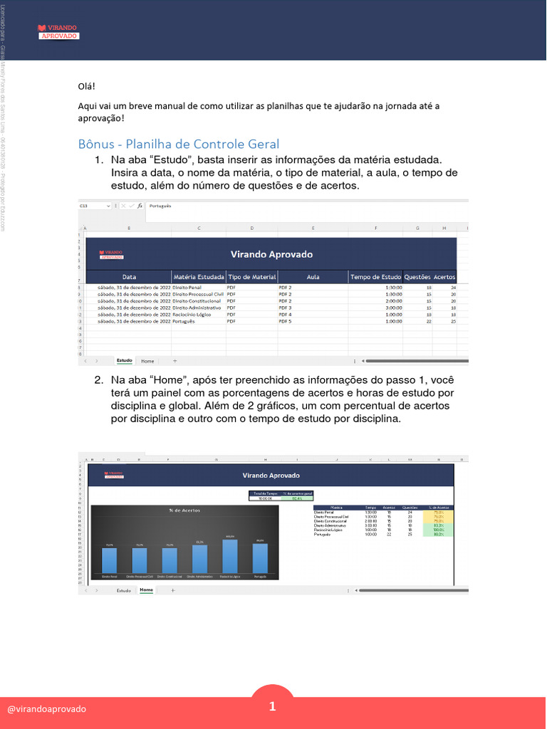 Manual Da Planilhas | PDF
