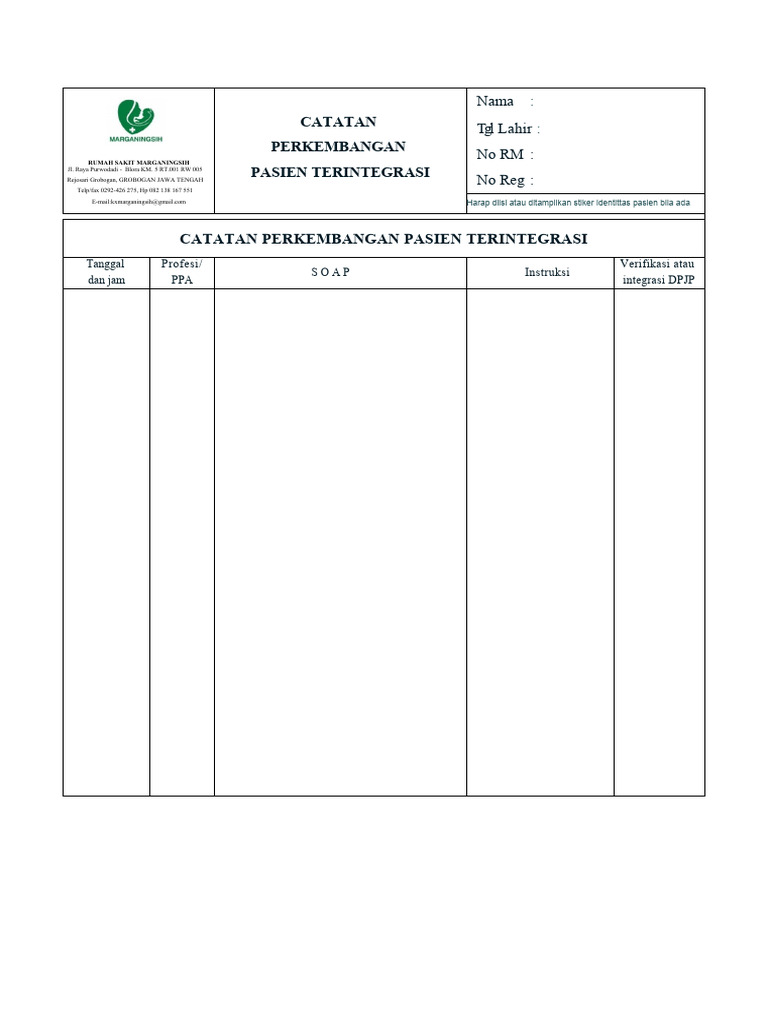 Lembar CPPT Kosong | PDF