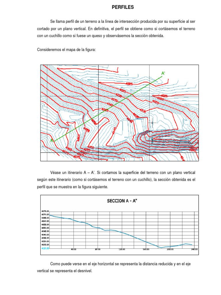 Perfil Longitudinal y Secciones | PDF | Geometría
