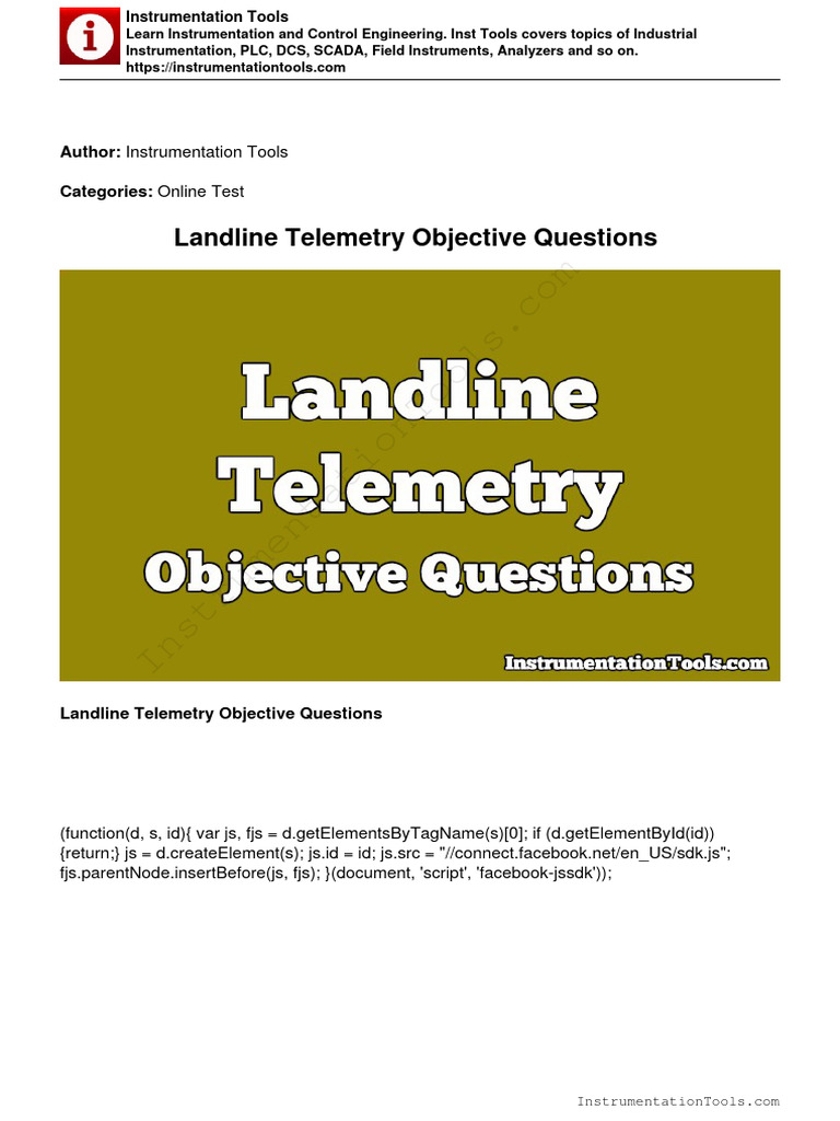 Landline Telemetry Objective Questions | PDF | Computer Engineering | Electronic Engineering
