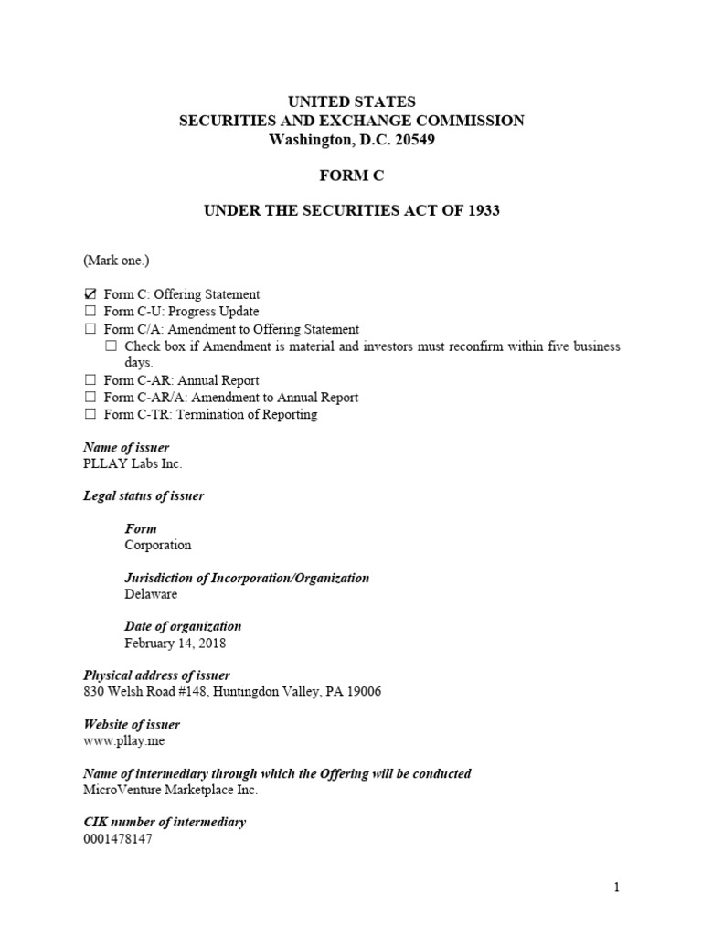 Pllay Form C 2021 | PDF