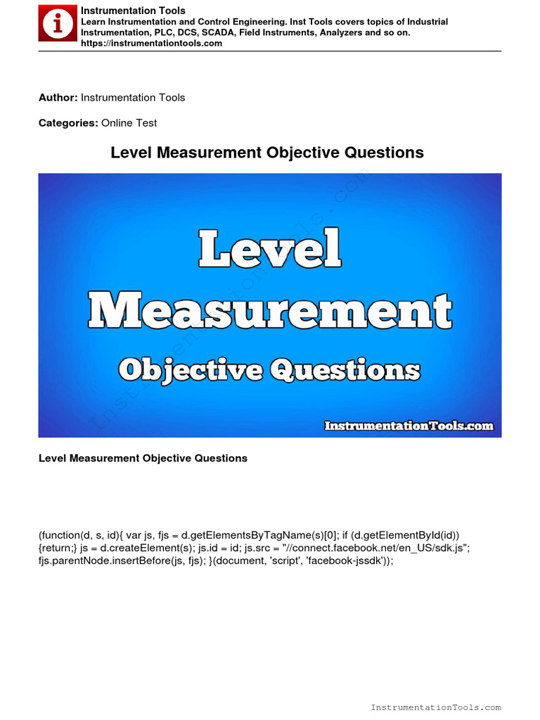 Level Measurement MCQ Questions | PDF