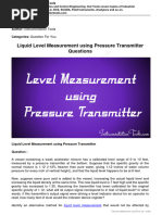 Level Transmitter Calibration | PDF | Instrumentation | Calibration