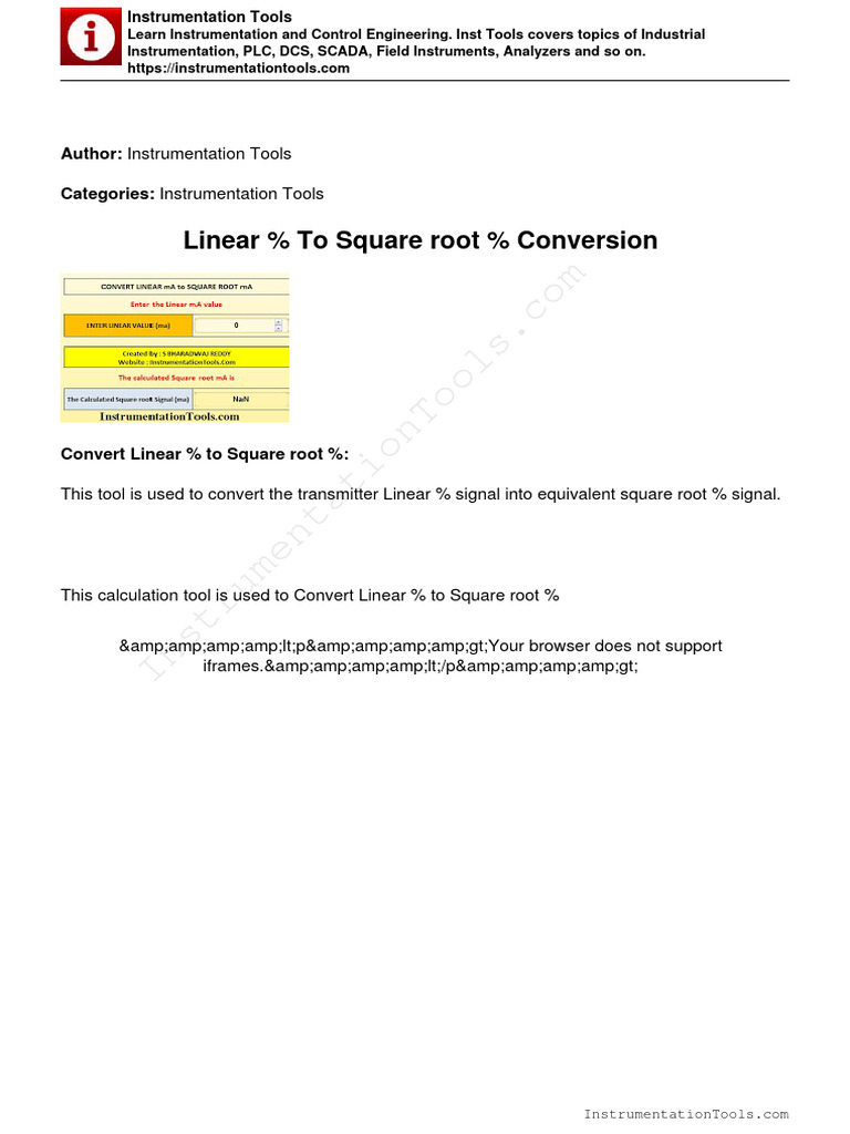 Linear To Square Root Percentage Conversion | PDF