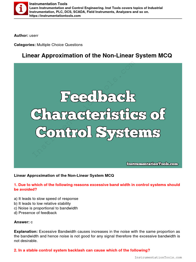 Linear Approximation Non Linear System | Download Free PDF | Control ... Linear Approximation Non Linear System | Download Free PDF | Control ...