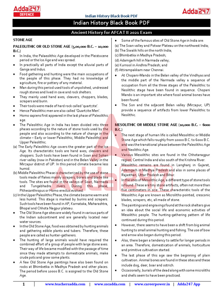 Indian History Black Book PDF | PDF | Ashoka | Paleolithic