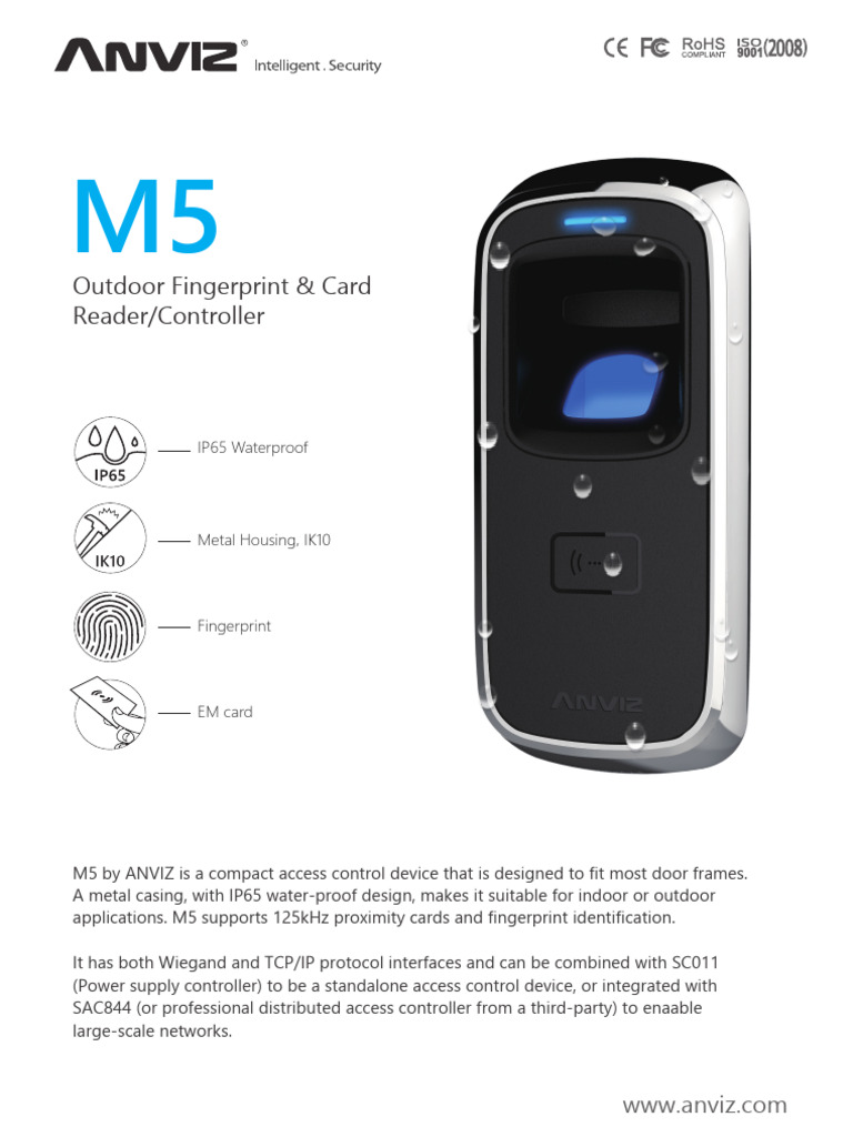 Outdoor Fingerprint & Card Reader/Controller: IP65 Waterproof | PDF ...
