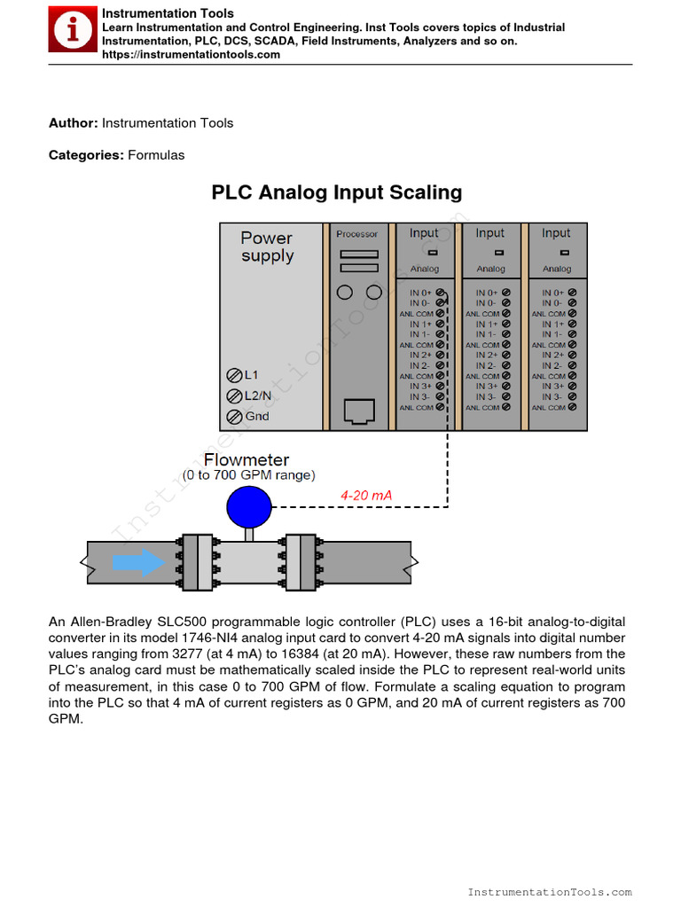 Plc Scaling Pdf Analog To Digital Converter Programmable Logic Controller