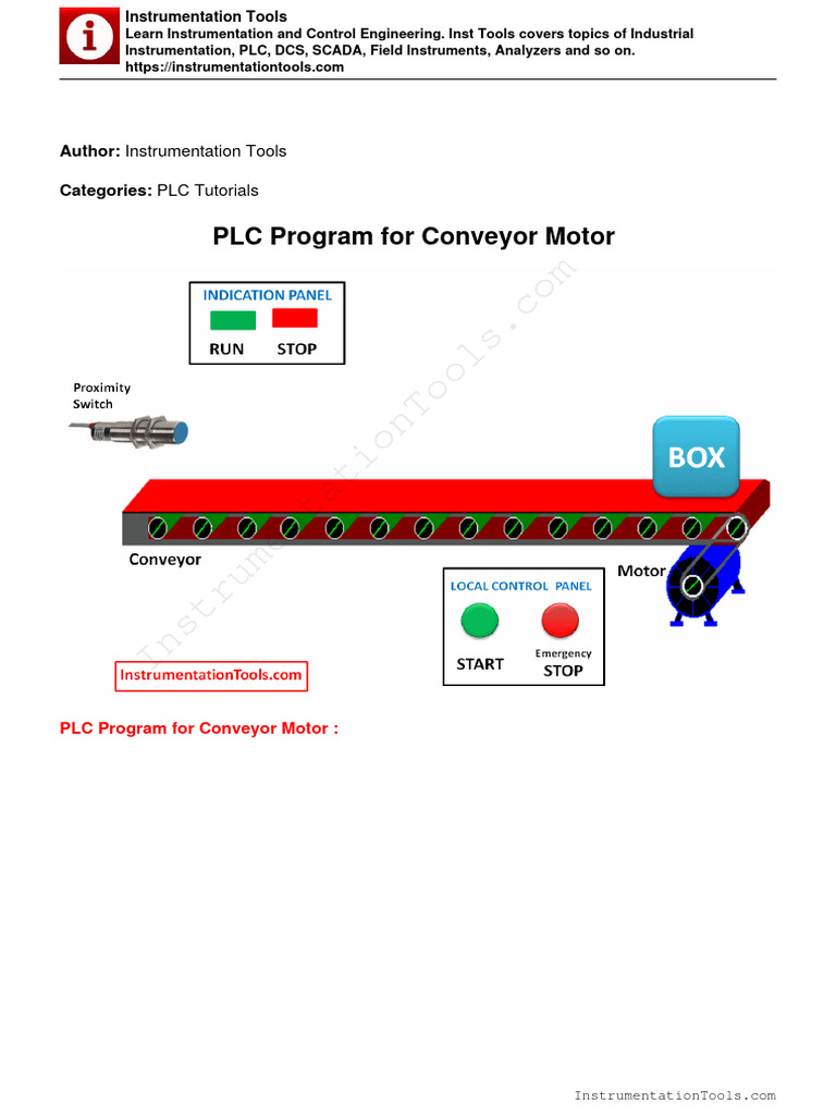 Plc Programming For Conveyor Motor Pdf Programmable Logic 6750