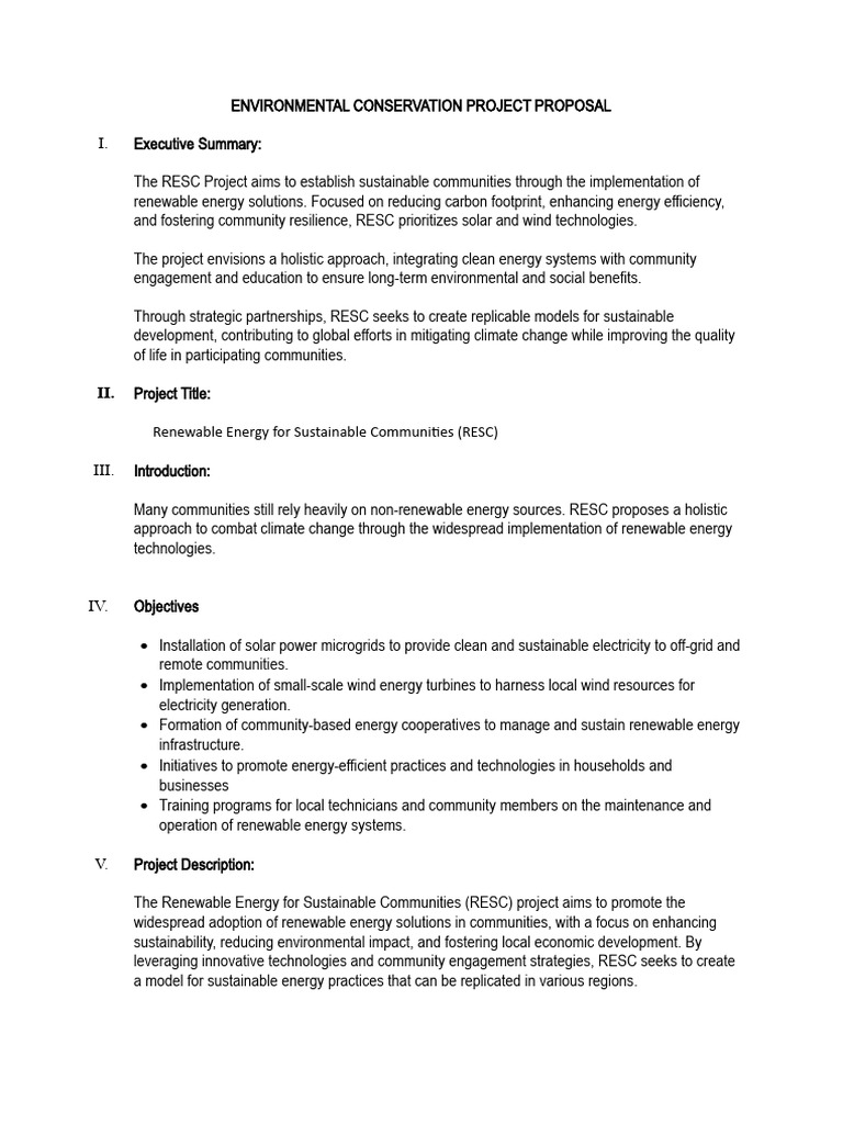 Renewable Energy For Sustainable Communities (RESC) | PDF | Technology ...