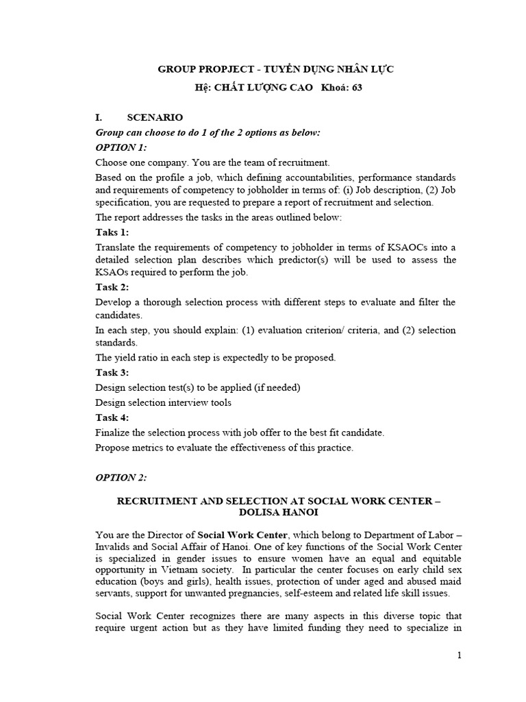 2023 Group Project Tuyen Dung CLC | PDF | Recruitment | Business