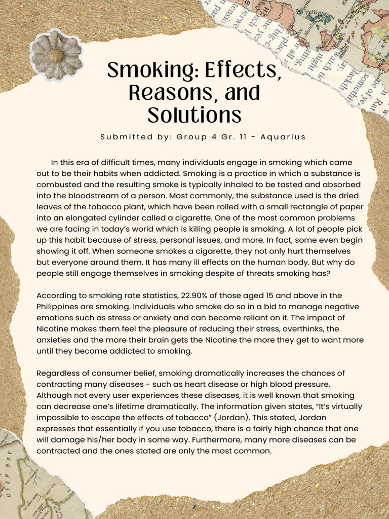 Smoking: Causes, Effects, and Solutions | PDF | Smoking | Smoking Cessation