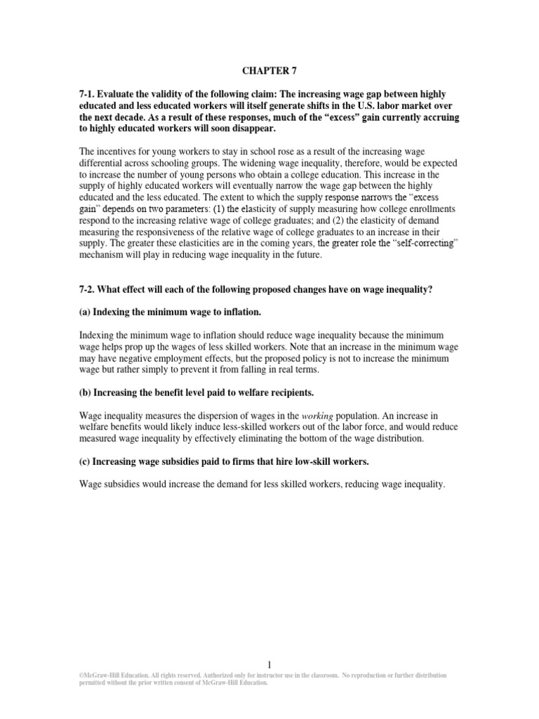 ch7 | PDF | Labour Economics | Economic Inequality