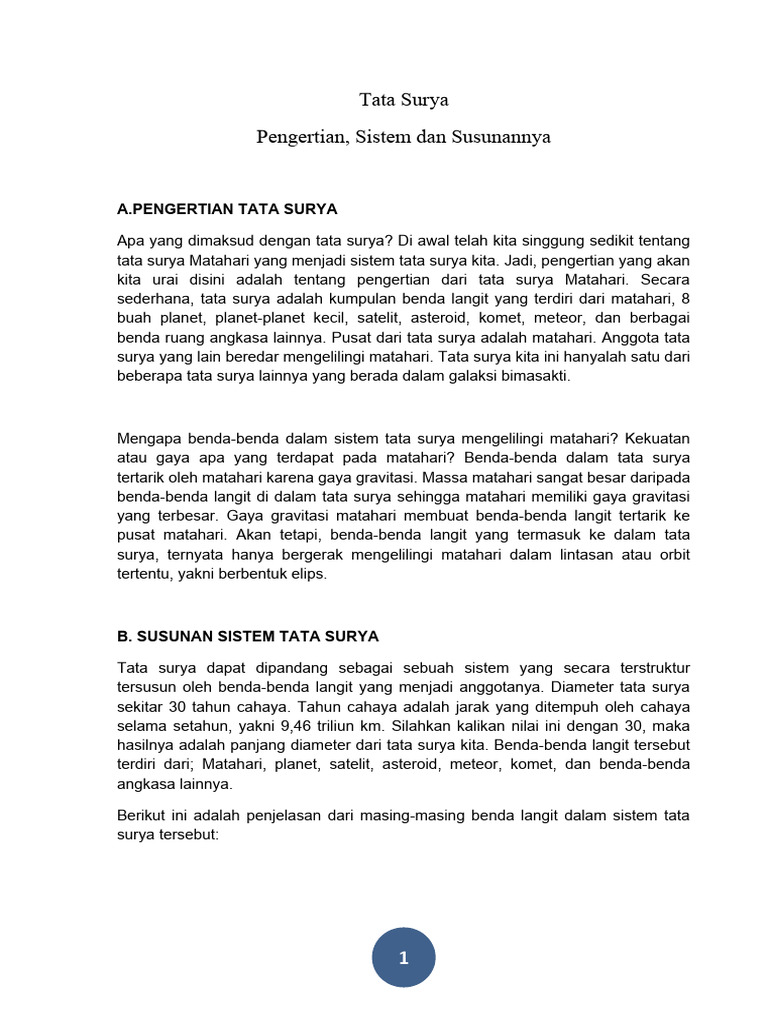 Kliping Tata Surya | PDF
