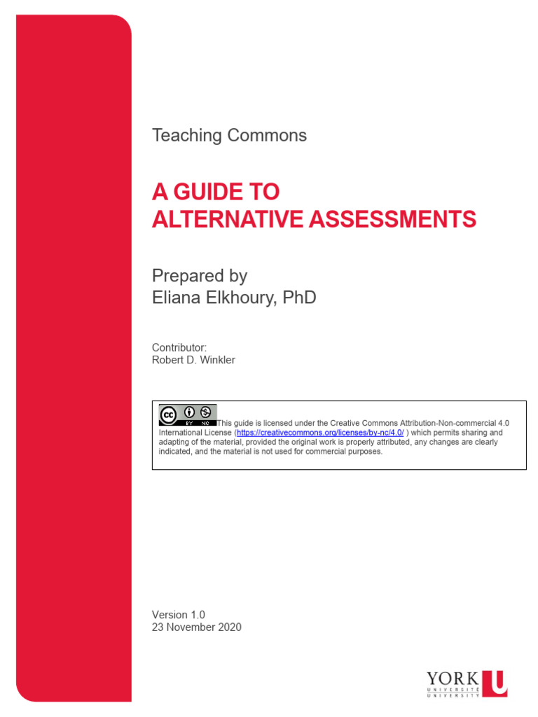 Guide to Alternative Assessments | PDF | Rubric (Academic) | Storytelling
