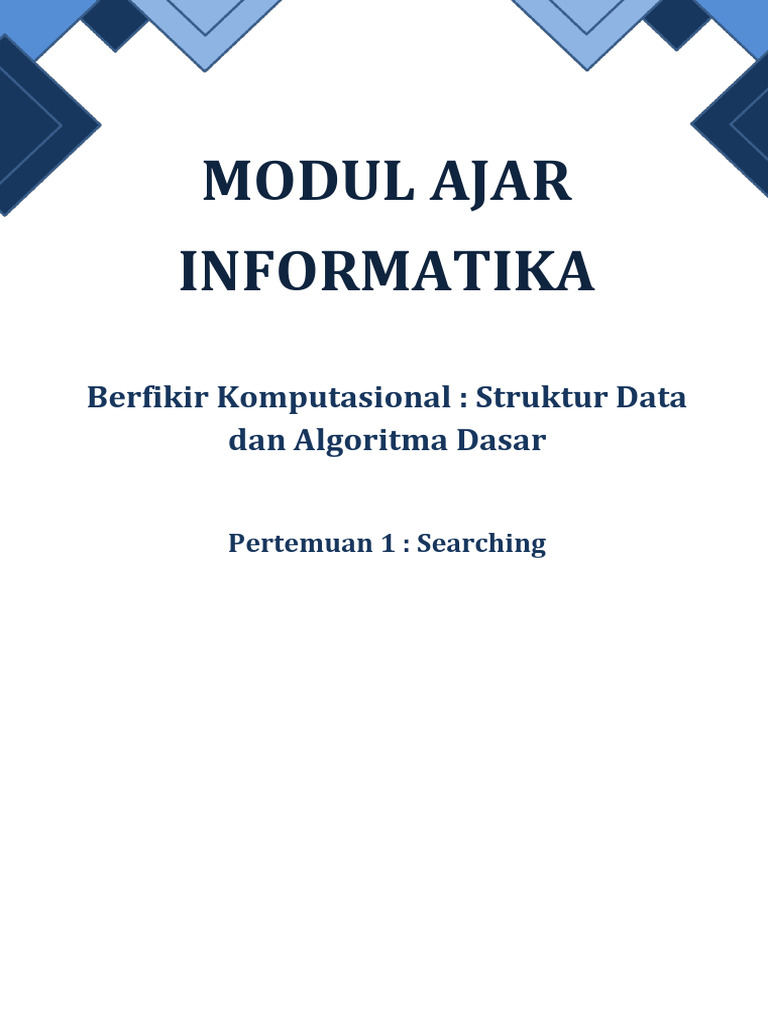Algoritma Pencarian: Modul Informatika SMA | PDF