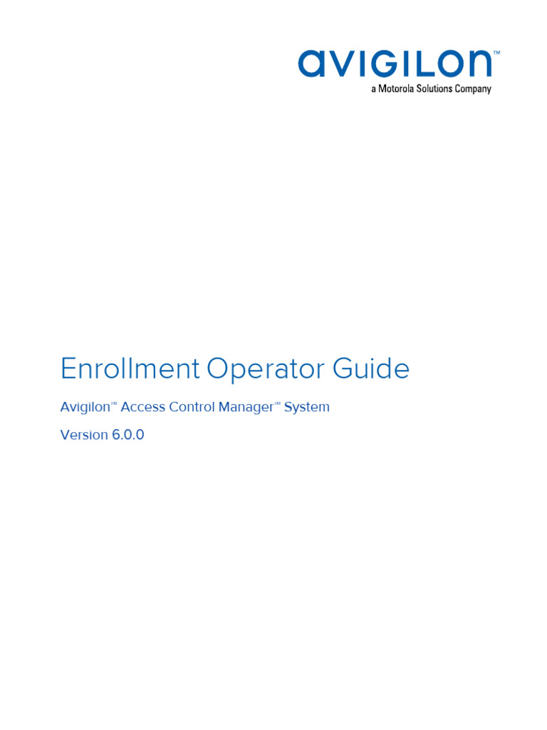 Avigilon Acm 6 0 Enrollment Operator Guide en Rev2 | PDF | World Wide ...