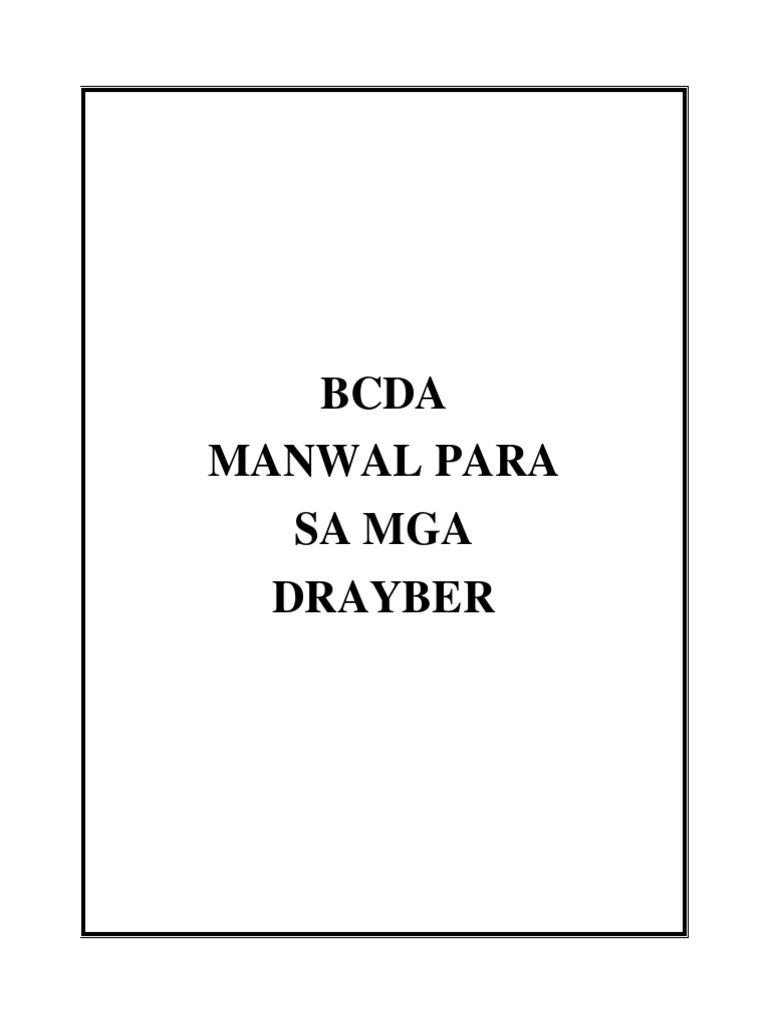 BCDA MANWAL para Sa Mga Drayber Annex | PDF
