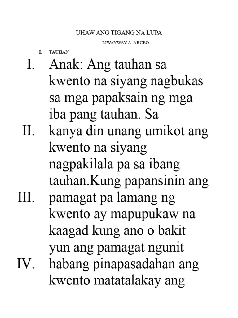 Uhaw Ang Tigang Na Lupa | PDF