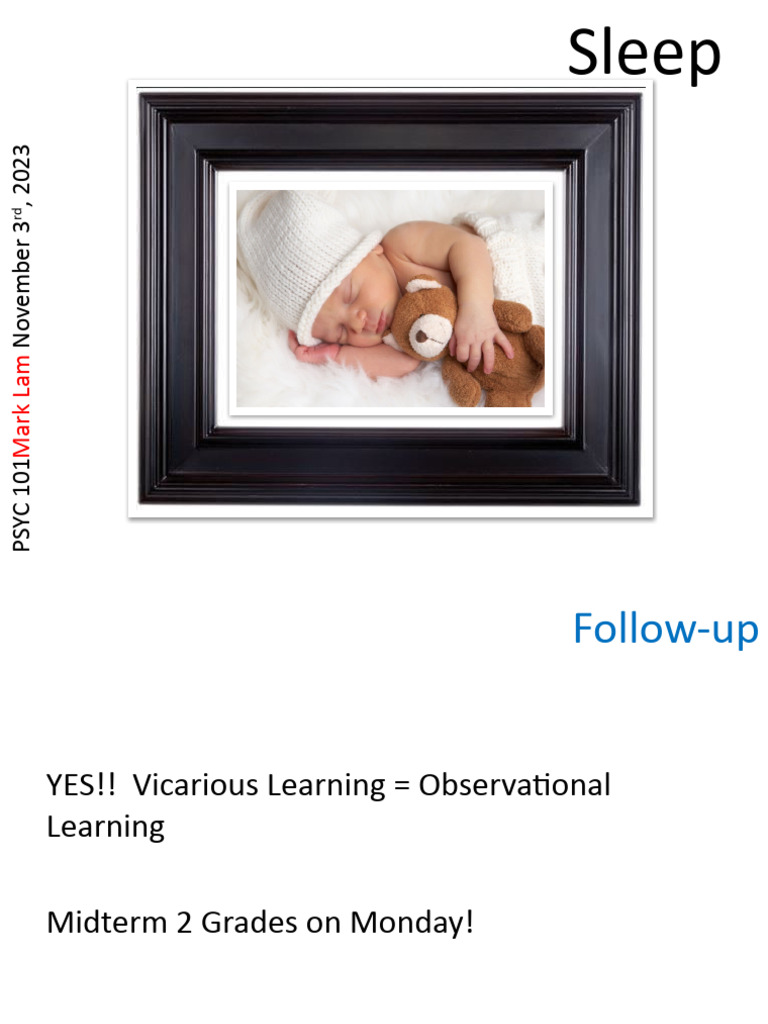 CAP Week 9 Lecture 3 - Sleep Basics Final | PDF | Sleep | Sleep Deprivation