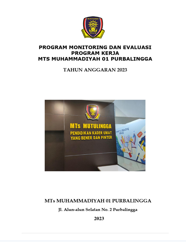 Program Monev MTs Muhammadiyah 2023 | PDF