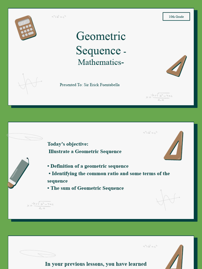 Geometric Sequence G10 | PDF | Sequence | Multiplication