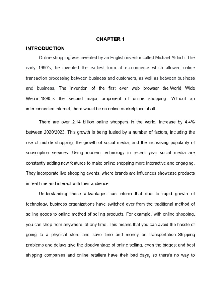 CHAPTER-1-group-5 | PDF | Online Shopping | Customer Satisfaction