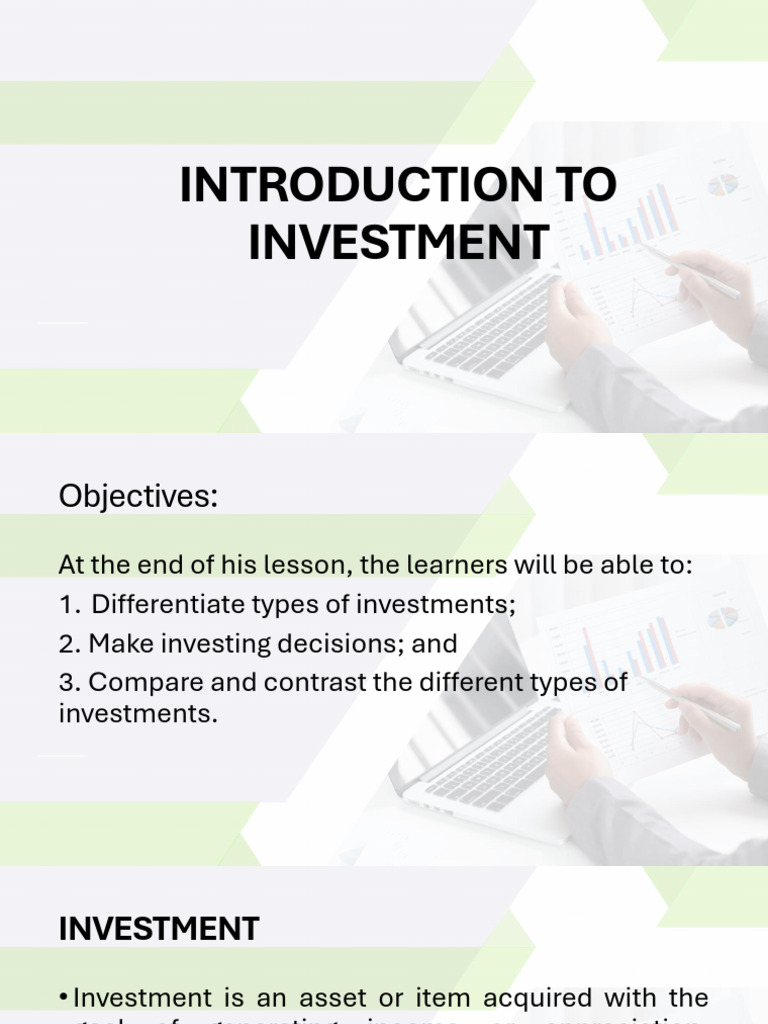 Introduction To Investment | Download Free PDF | Bonds (Finance ...