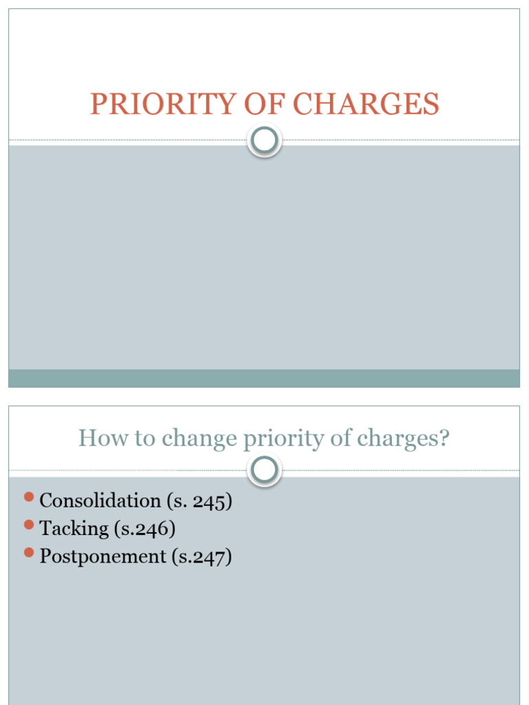 Priority of Charges | PDF | Finance & Money Management | Law