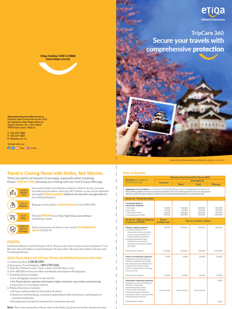 TripCare 360 Travel Insurance Overview | PDF