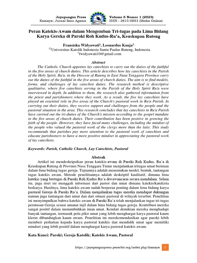 Lay Catechists' Role in Church Duties | PDF | Religion & Spirituality