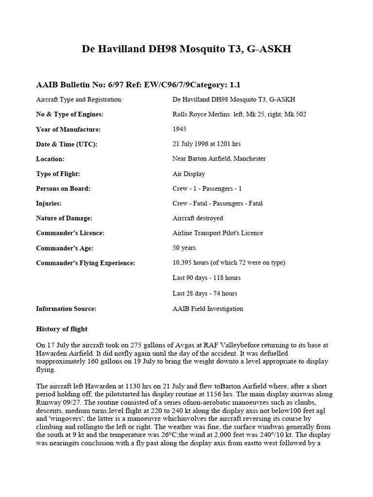 DFT Carburetor Issues in Mosquito Crash | PDF | Carburetor | Valve