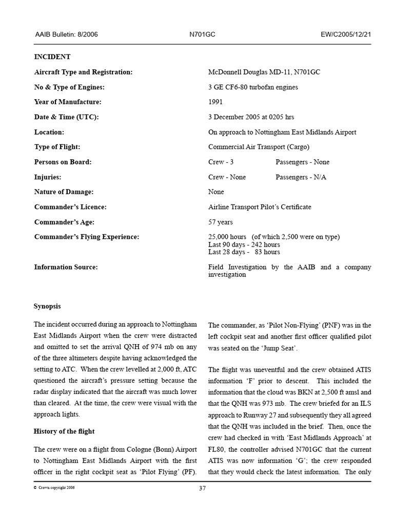McDonnell Douglas MD-11 , N701GC 08-06 | PDF | Air Traffic Control | Airport