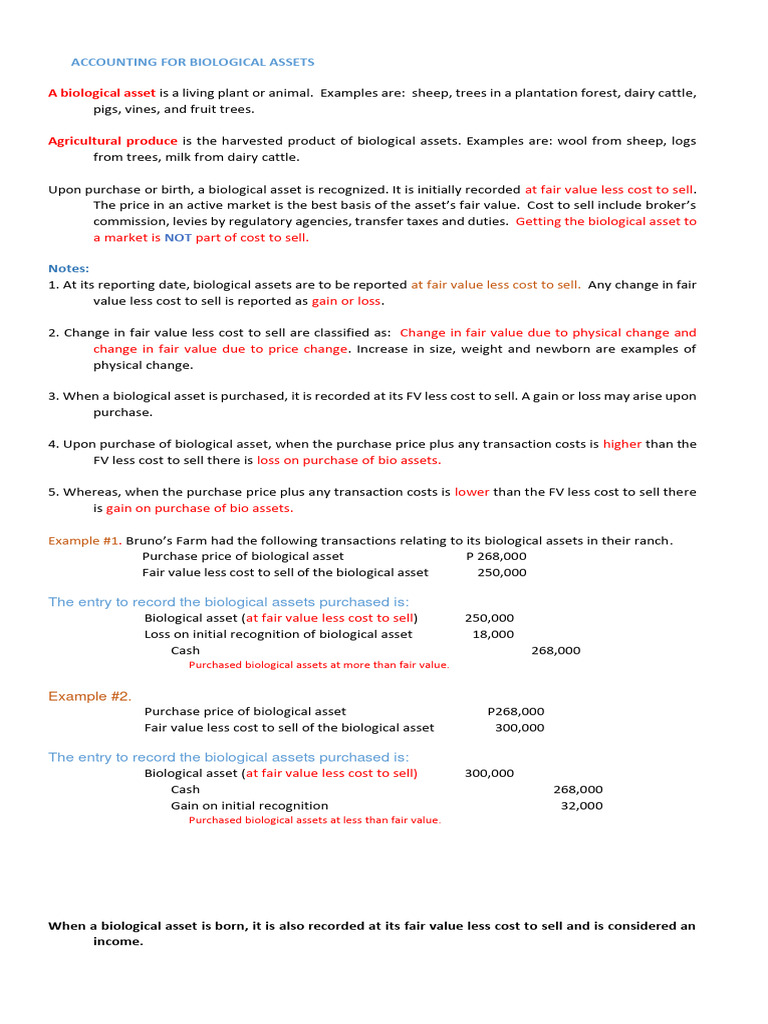 Chapter 5- Biological Assets | PDF | Fair Value | Cost