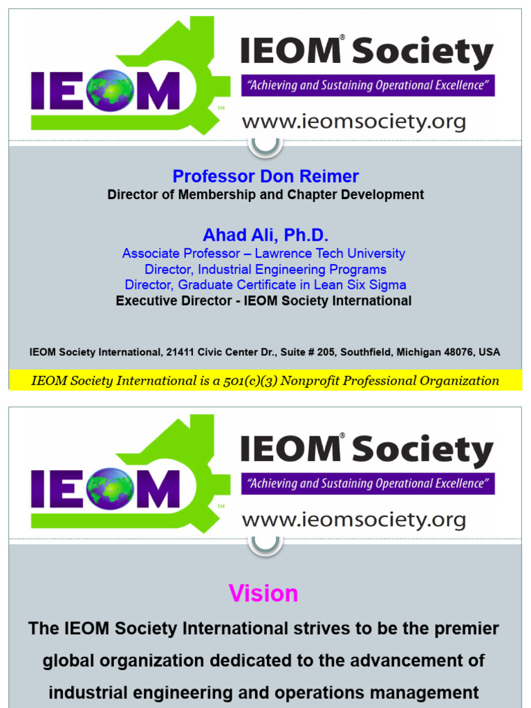 Ieom Presentation | PDF | Engineering | Six Sigma