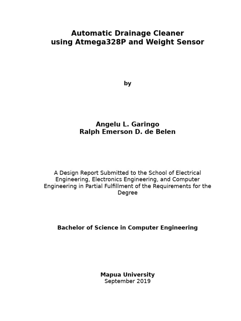 Automatic Drainage Cleaner Design | PDF | Electric Motor | Machines