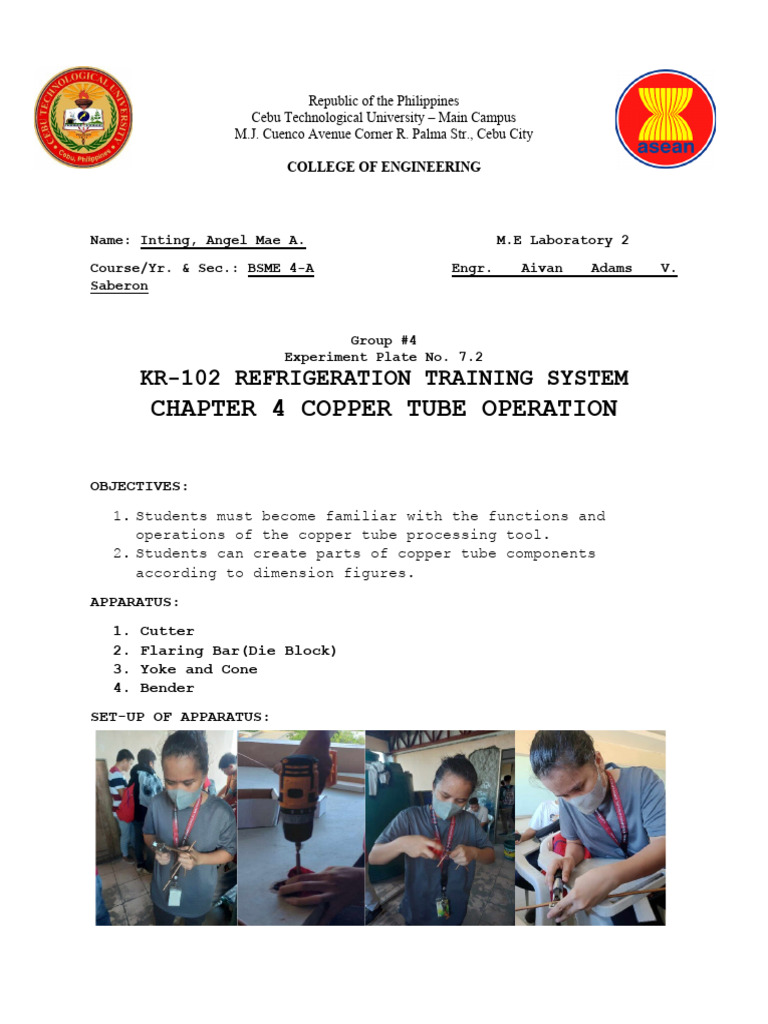 Copper Tube Operation in Refrigeration | PDF | Experiment | Reliability ...