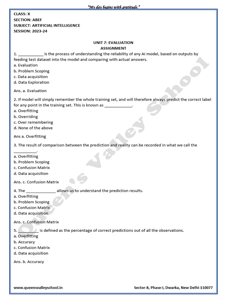 Class 10 AI Model Evaluation Guide | PDF | Accuracy And Precision ...