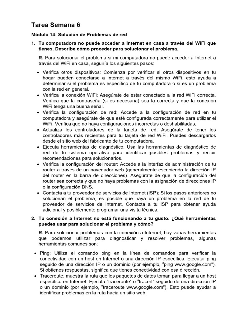 Tarea 6 | Descargar gratis PDF | Enrutador (Computación) | Dirección IP