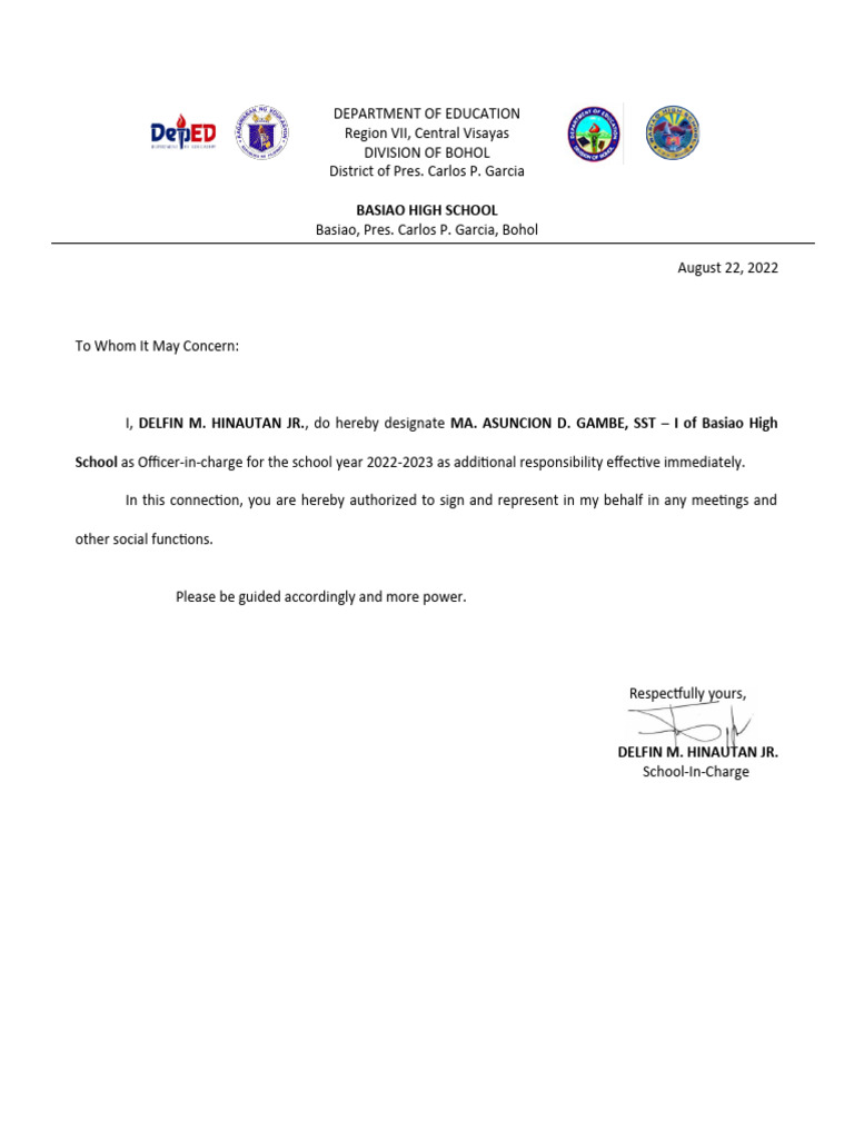 DESIGNATION-oic Gambe | PDF