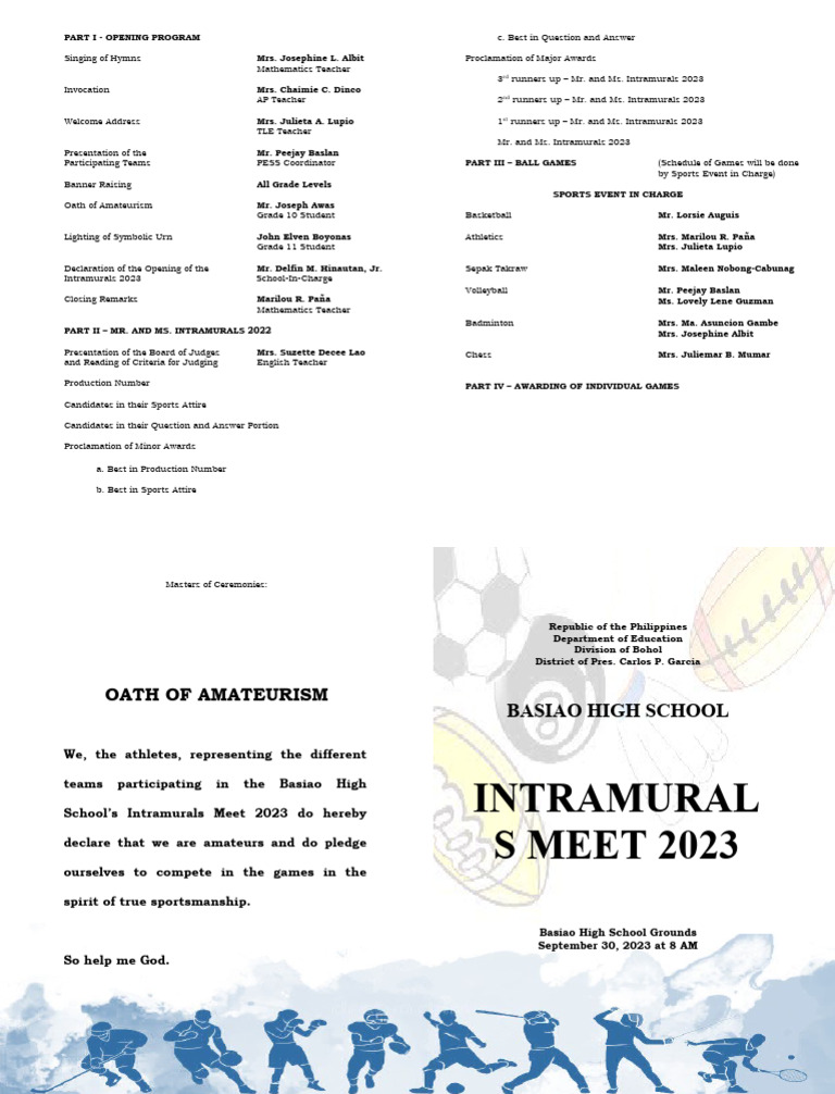 Intrams Program23 | PDF