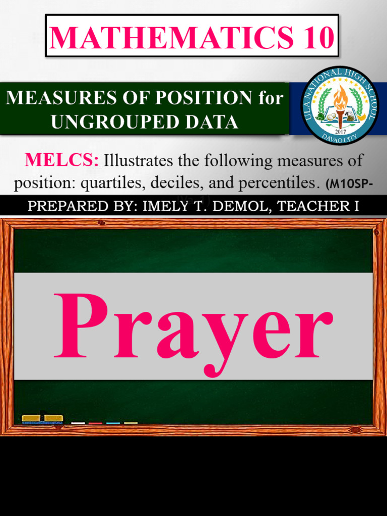 Q4 Measures Of Position Cot 2023 Pdf