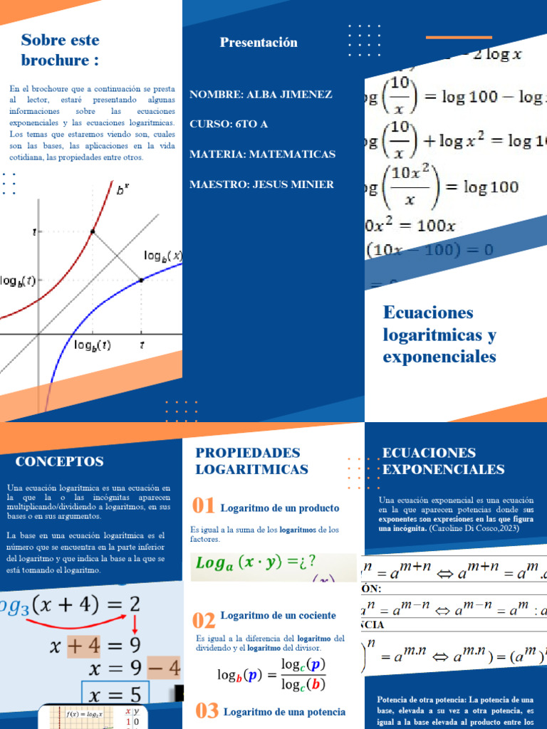 Ecuaciones Logarítmicas y Exponenciales | PDF | Exponenciación | Logaritmo