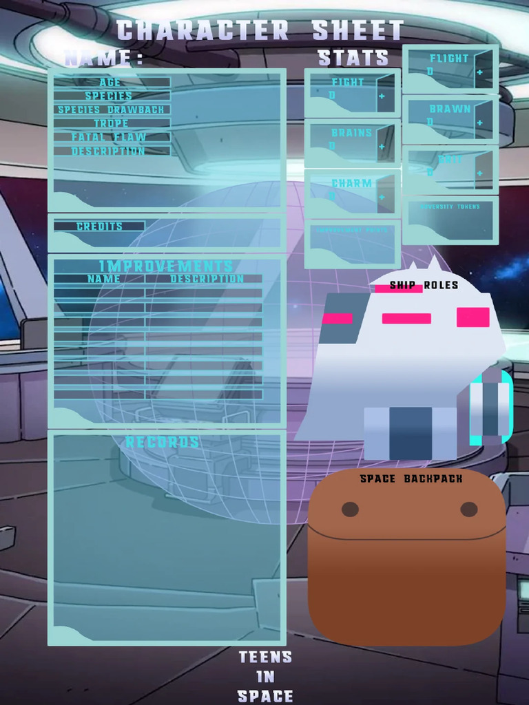 Teens in Space Character Sheet | PDF