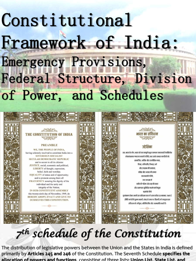 India's Constitutional Framework Overview | PDF | State Of Emergency ...