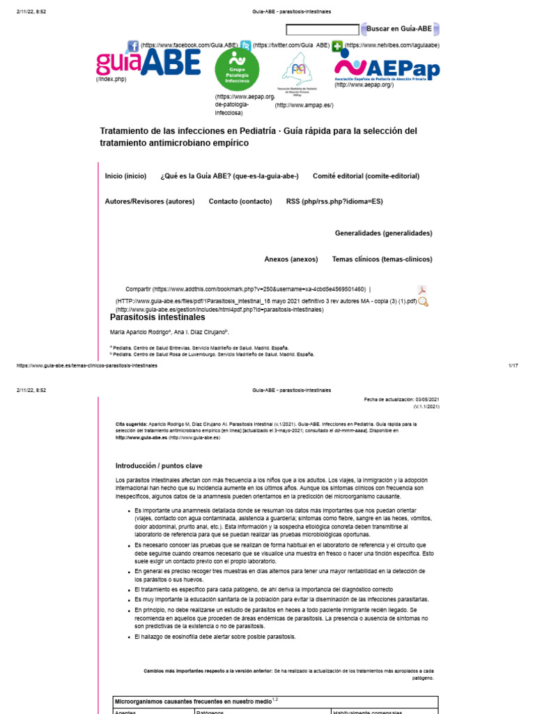 Guía-ABE - Parasitosis-Intestinales | PDF | Patógeno | Infección Guía-ABE - Parasitosis-Intestinales | PDF | Patógeno | Infección