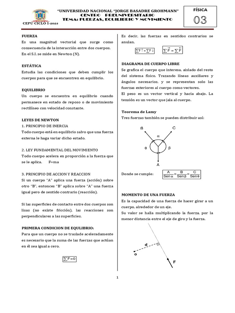 Practica N°03 Fisica - Con Claves | PDF | Fuerza | Las leyes del ...