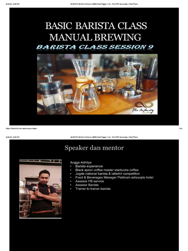 BARISTA BASIC MANUAL BREWING Pages 1-34 | PDF