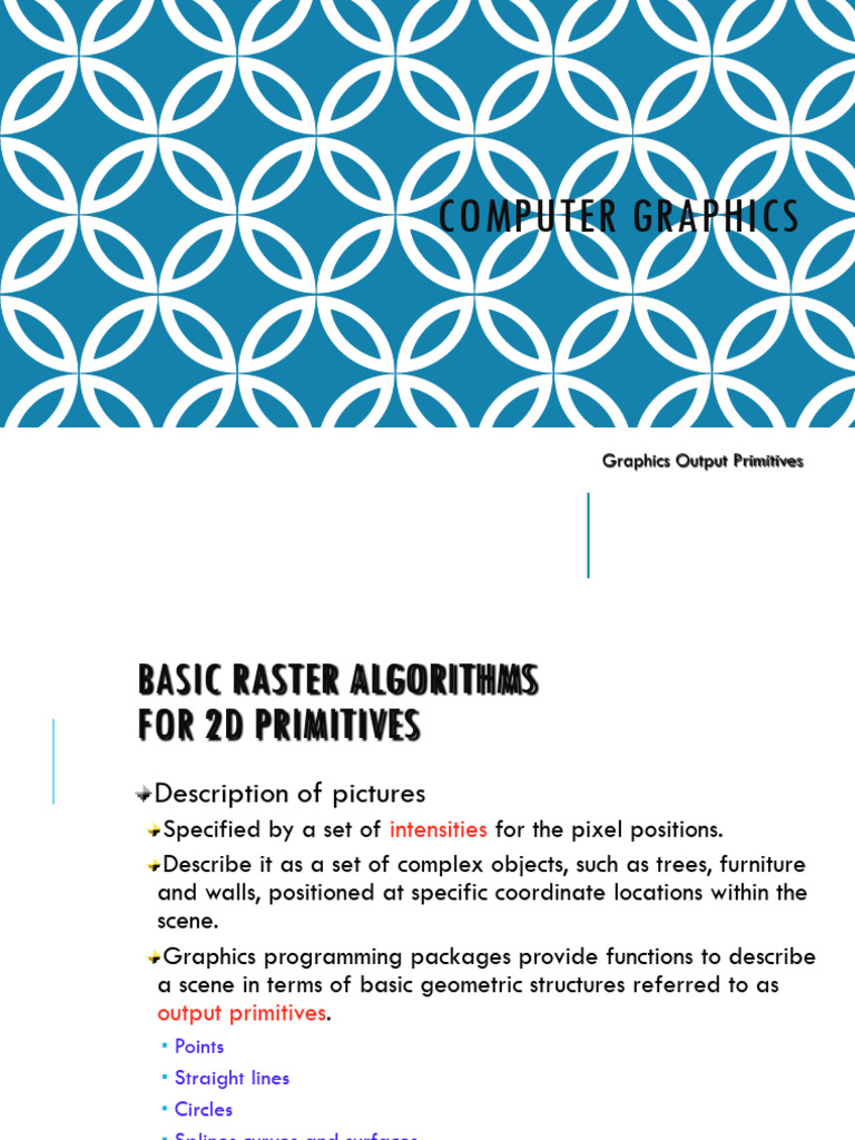 Output Primitives | PDF | Computer Graphics | Graphics Output Primitives | PDF | Computer Graphics | Graphics