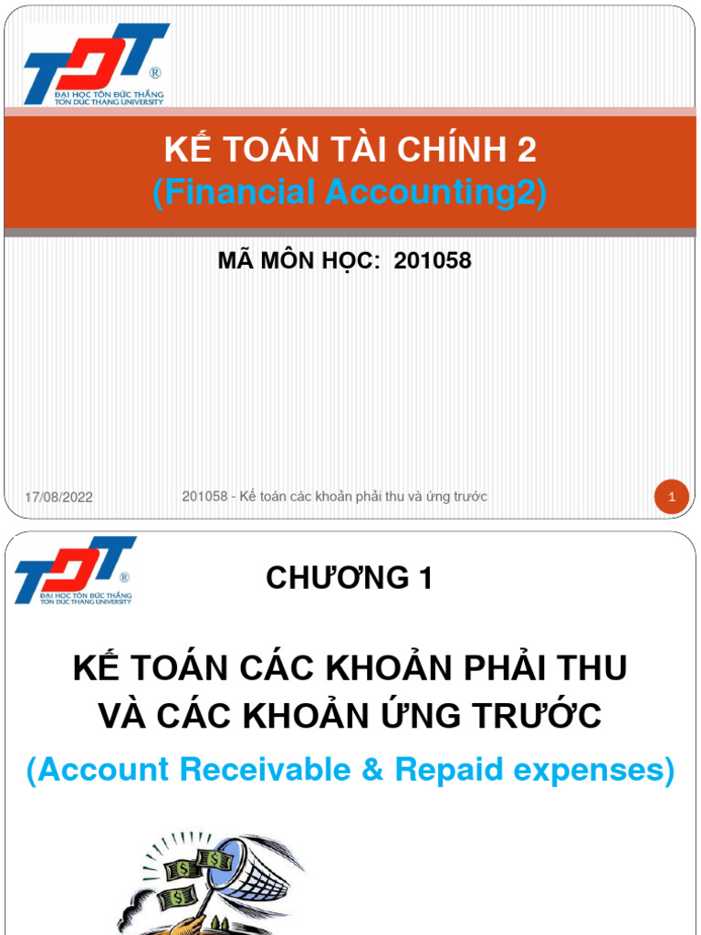 2022.2023 - 1. KTTC 2 - Chuong 1 - KT Cac Khoan Phai Thu Va Ung Truoc | PDF